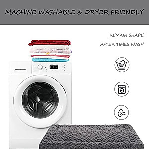 Washable Dog Bed Mat Reversible Dog Crate Pad Soft Fluffy Pet Kennel Beds Dog Sleeping Mattress for Large Jumbo Medium Small Dogs, 35 x 22 Inch, Gray