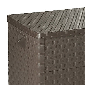 Wuyue and buding Outdoor Storage Container, Storage Deck Box 111 Gal for Patio, Garden, Backyard Brown/Anthracite