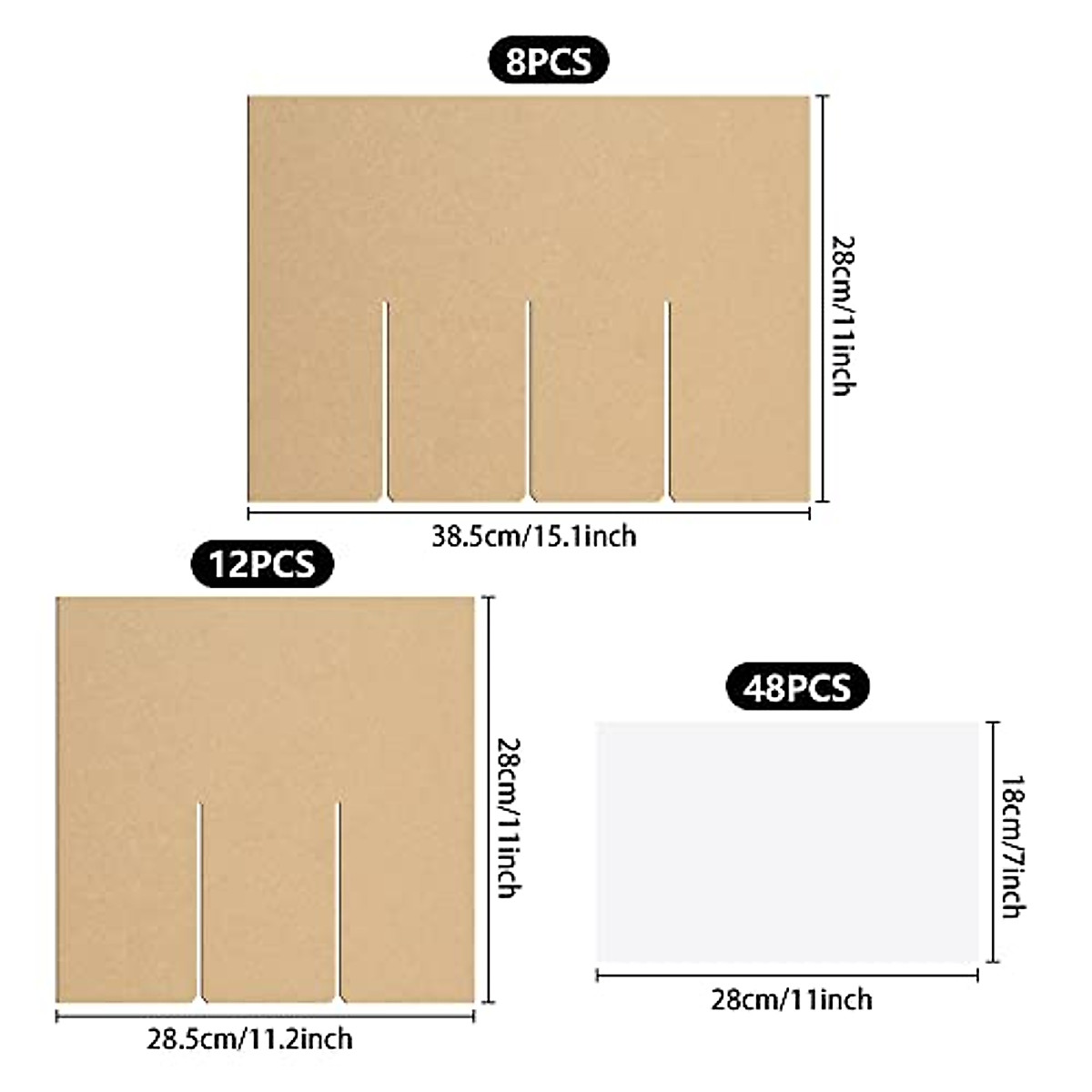 codree 4 Sets Glass Divider Kits for Kitchen Moving Box Dish Packing Moving Boxes-Glass Cell Divider Corrugate Dividers with 48 pcs Foam Pouches Fits in 16x12x12 Inch Box (Box Not Included)