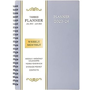 2023-2024 Planner - Weekly & Monthly Academic Planner 2023-2024, July 2023 - June 2024, 6.25" × 8.3", Tabs, Inner Pocket, Strong Twin-Wire Binding, Improving Your Time Management Skill