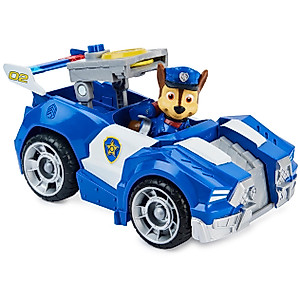 Paw Patrol, Chase’s Deluxe Movie Transforming Toy Car with Collectible Action Figure, Kids Toys for Ages 3 and up