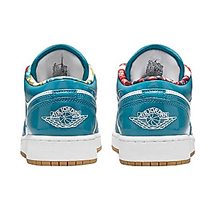 Jordan Big Kid's 1 Low SE Barcelona Cyber Teal/Cyber Teal-White (DM0589 400) - 4