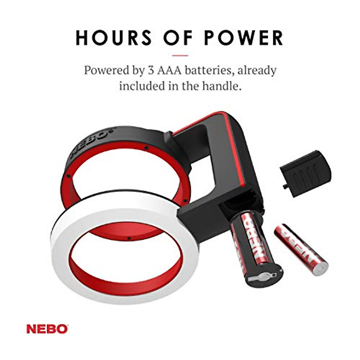 NEBO Stainless Steel 6668 GLOW - Light + Handle for your 30oz tumbler - YETI Rambler, Ozark Trail and more