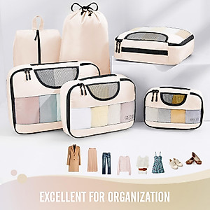 6 Set Packing Cubes for Suitcases, Travel Organizer Bags for Carry on Luggage, Veken Suitcase Organizer Bags Set for Travel Essentials Travel Accessories in 4 Sizes(Extra Large, Large, Medium, Small)