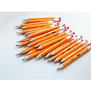 SKKSTATIONERY Half Pencils with Eraser Tops, Golf, Classroom, Pew - #2 HB, Hexagon, Pre-sharpened, 96/Box.
