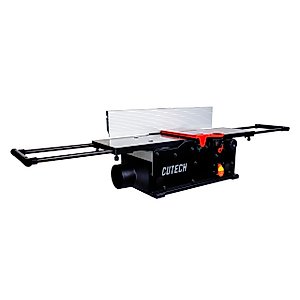 Cutech 40180HI 8-Inch Spiral Cutterhead Benchtop Jointer with Cast Iron Tables, 16 Tungsten Carbide Inserts, Extra Long 24" Fence and Additional Fence Brackets