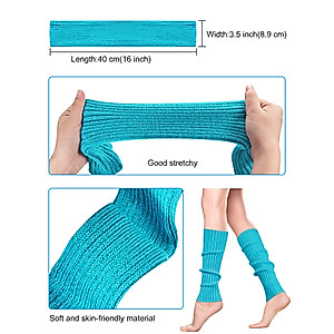SATINIOR 8 Pairs Women Knit Leg Warmers 80s Eighty's Ribbed Leg Warmers for Party Sports