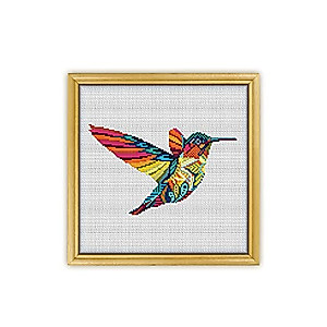 Mandala Hummingbird K309 Counted Cross Stitch KIT#2. Threads, Needles, Fabric, Clippers, Needle Threader and Printed Pattern Inside. Embroidery Pattern Kit