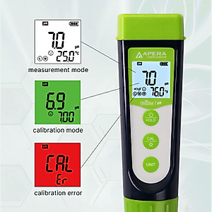 Apera Instruments AI101G GroStar Series GS1 pH Pen Tester Kit with Replaceable Double-Junction pH Probe for Hydroponics Water Quality Testing, Gen II
