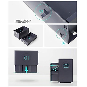 5 Drawers Mobile Storage Cabinet File Cabinet,Small Rolling Vertical File Cabinet,Vertical Filling Cabinet on Wheels,Metal Mobile File Cabinet with Lock Casters, Under Desk Metal Locker Cabinet, Red