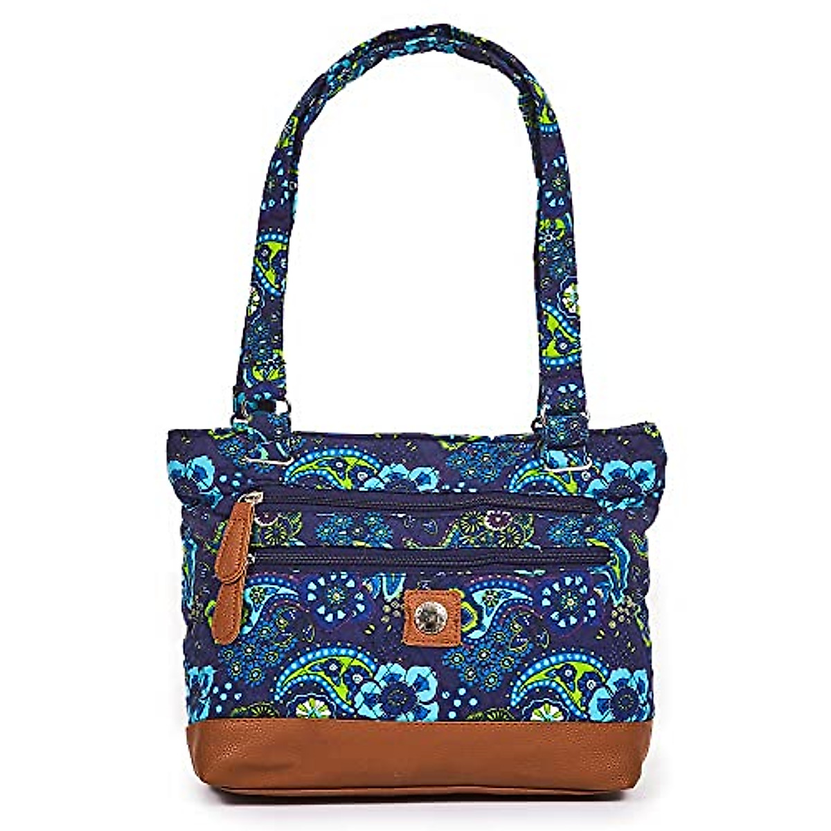 Quilted Tote Bag - Stone Mountain - Blue Paisley