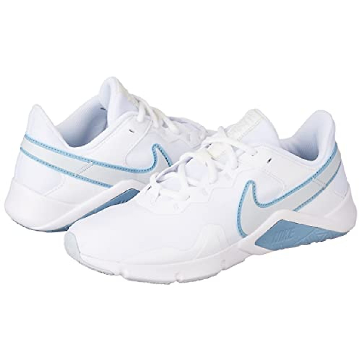Nike Womens Legend Essential 2 Running Trainers CQ9545 Sneakers Shoes (UK 4.5 US 7 EU 38, White Worn Blue Aura Phantom 101)