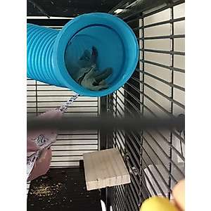 MUYG Plastic Hamster Tunnels,Small Animal Tubes,Foldable Exercising Training Ferrets Fun Tunnel Hamsters Hideout Tube 15 Pcs Pet Chew Toys for Guinea Pigs Chinchillas Rats Gerbils (Blue)