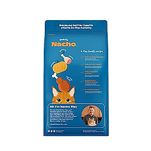 Made by Nacho Bone Broth Infused Dry Cat Kibble - Digestive Support, Cage-Free Turkey and Pumpkin - Premium Grain-Friendly Cat Food 4lb Bag