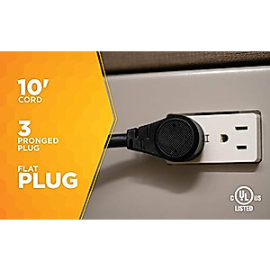 Woods 41496 Surge Protector With Safety Overload Feature 7 Outlets And 10 Ft Cord For 1440J Of Protection, Black