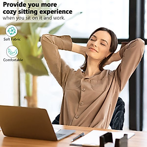 Modern Velvet Office Desk Chair, Upholstered Makeup Vanity Chair with Woven Tufted Back and Gold Base, Swivel Task Chair with Wheels Women Girls Cute Desk Chair for Vanity Room Bedroom Study Black