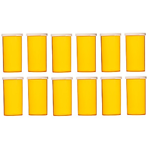 Plastic Vials with Child-Resistant Caps, 40 Dram - 12 Per Bag