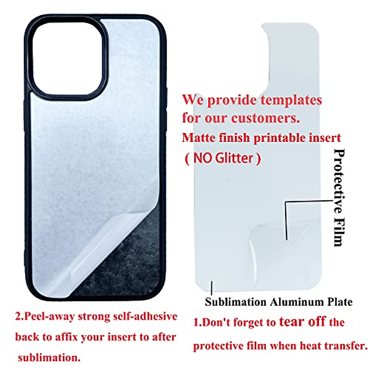 JUSTRY 5PCS Sublimation Blanks Phone Case Bulk Covers Compatible with iPhone 14 Pro Max,6.7-Inch(2022),Easy to Sublimate DIY Customized Anti-Slip Case Soft Rubber Cover 2 in 1 2D with Inserts Matte