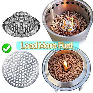 CAMP FANSIPAN Pellet Adapter for Solo Stove Mesa, Mesa XL, Campfire, Titan, Lite Fire Pit.Dual Fuel Wood, Pellet.Prevents Pellets Falling, Increase Burn Time.Stainless Steel.Thickness 2mm