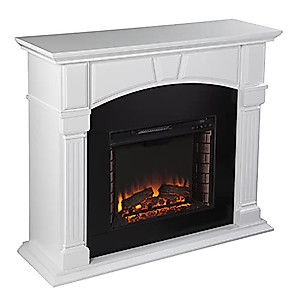 SEI Furniture Altonette Electric Fireplace, White