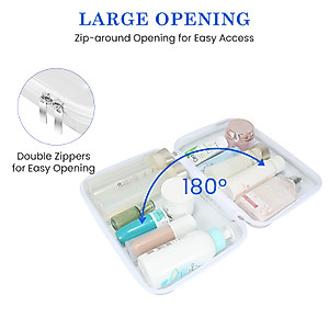 2Pack Zippered Hard Pouch, Clear Hard Shell Zipper Case, Clear Plastic Pouches Travel Bags for Kids, Storage for Building Blocks, Puzzles, Cosmetics, Crafting Supplies