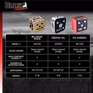 Field Logic Block GenZ XL 20” Youth Archery Arrow Target, Black and White