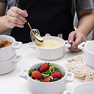 Bruntmor 6" Ceramic Plates Set of 4, Round Grey Ceramic Salad Plates For Kitchen Dish Plates, Ceramic Dinnerware appetizer Plates with handle,Serving Platter for sushi and Sizzling