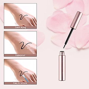 6D Magnetic Eyelashes Brown, Black and Brown Magnetic Eyeliner, 5 False Eyelashes, Set of Tweezers(5 pairs, Brown)