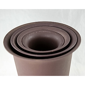 Calibonsai 4 Mix Round Cascade Plastic Bonsai / Succulent Pot & Orchid Planter 4.25 inch , 5.25 inch , 6.5 inch , 7.75 inch - Tan Color