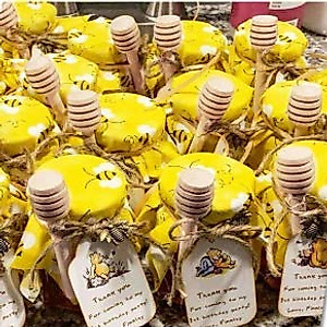 Aeyistry 10 Pieces 3 Inch Mini Honey Dipper Stick for Birthday Wedding Christmas Party Favor DIY Gift Crafting