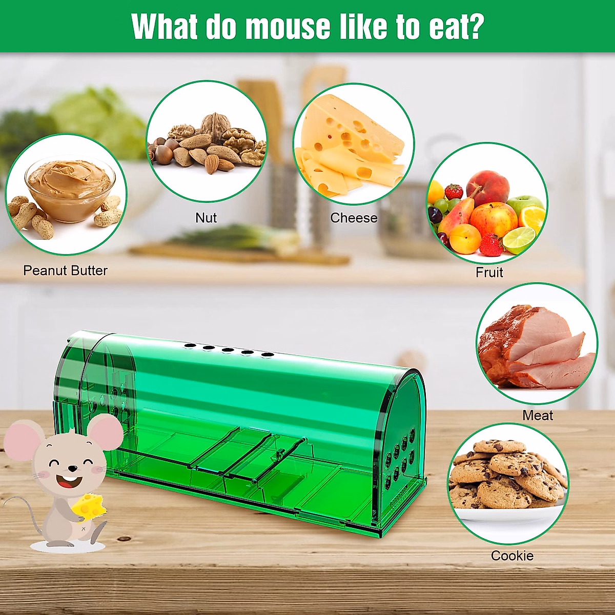 4 Pcs Humane Mouse Traps No Kill, Live Mouse Trap, Reusable Mice Trap Catch for House & Outdoors