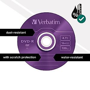 Verbatim 43557 DVD-R 16x Non-Printable Slim Case (Pack of 5), 1