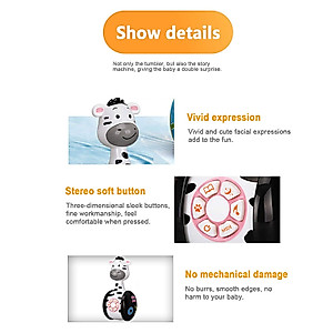 Early Education Music Toy,Baby Toy Toddler Toys,Music Story Book Toy,Roly-Poly Rattles Toys with Lights, Sounds and Music Cute Rattles Ring Bell Toys for 6 + Months Story Machine Infants Baby Tumbler