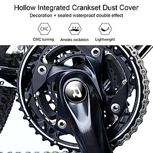 VBESTLIFE Bike Crank Dust , Crankset Dust Cover - Aluminum Alloy Center Shaft with Rubber Ring for Mountain Bike Road (Black)