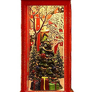 Airshi Snow Globe Lantern, 3PCS LR44 Button Battery Telephone Booth Designed PC Christmas Decorations for KTV (Christmas Tree)