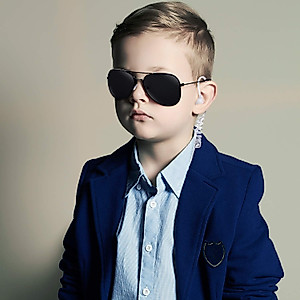 Gejoy 4 Pieces Secret Service Costume Cosplay Set Security Earpiece Earplugs Acoustic Tube Ring Bearer Headset and Sunglasses Ring Wedding Bearer Security (Black Glasses Frame)