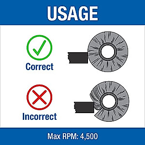 Mercer Industries 183020 - 8" x 3/4" x 2", 1/2", 5/8" Crimped Wire Wheel, .014 Carbon Steel Wire
