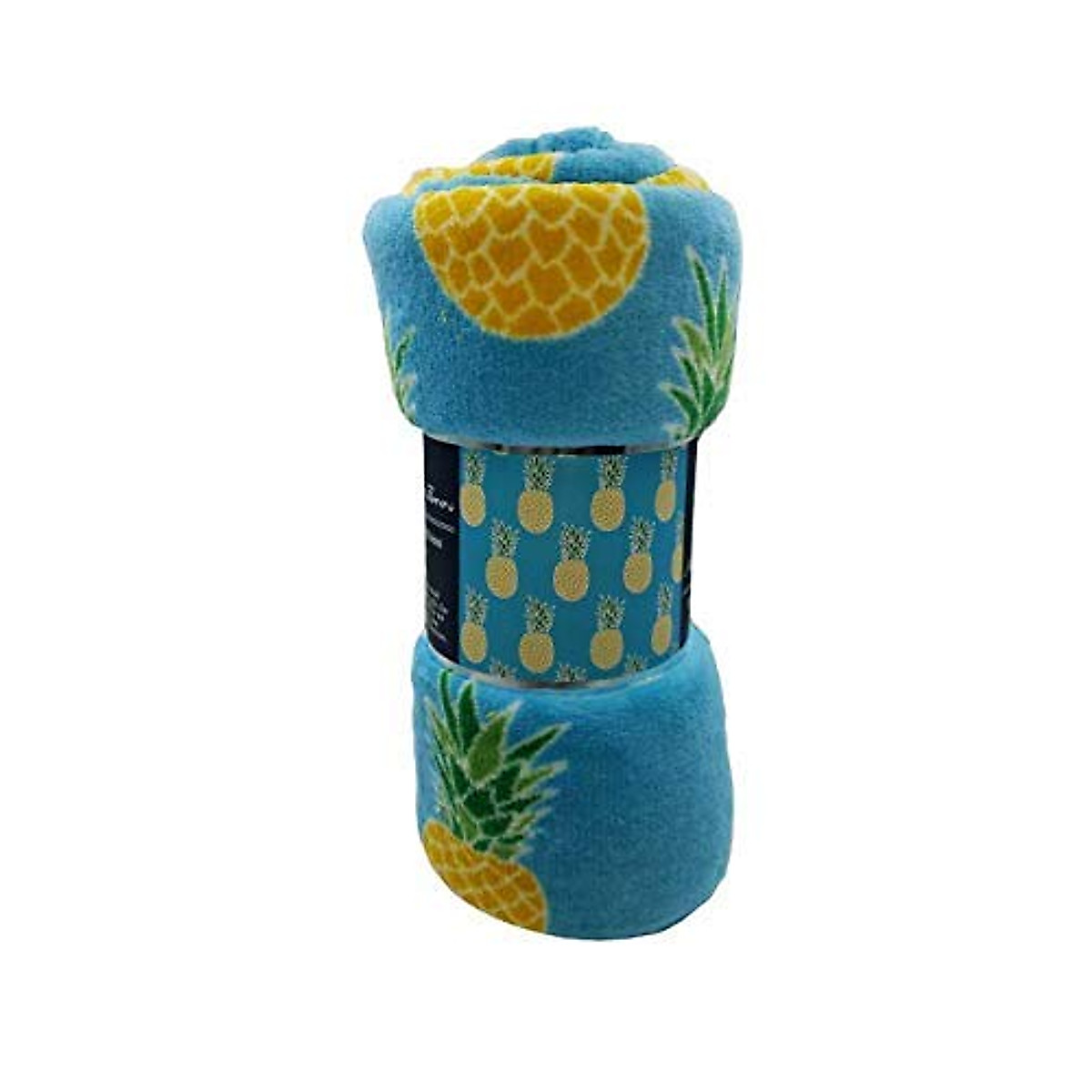 Summertime Whimsy Plush Fleece Throw Blanket (50" x 60") - Pineapple
