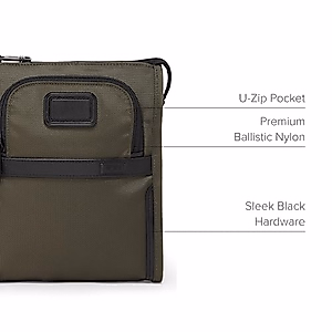 TUMI Alpha Pocket Bag - Women's & Men's Everyday Crossbody Bag - Includes Adjustable Shoulder Strap - For Business & Travel - Olive Night