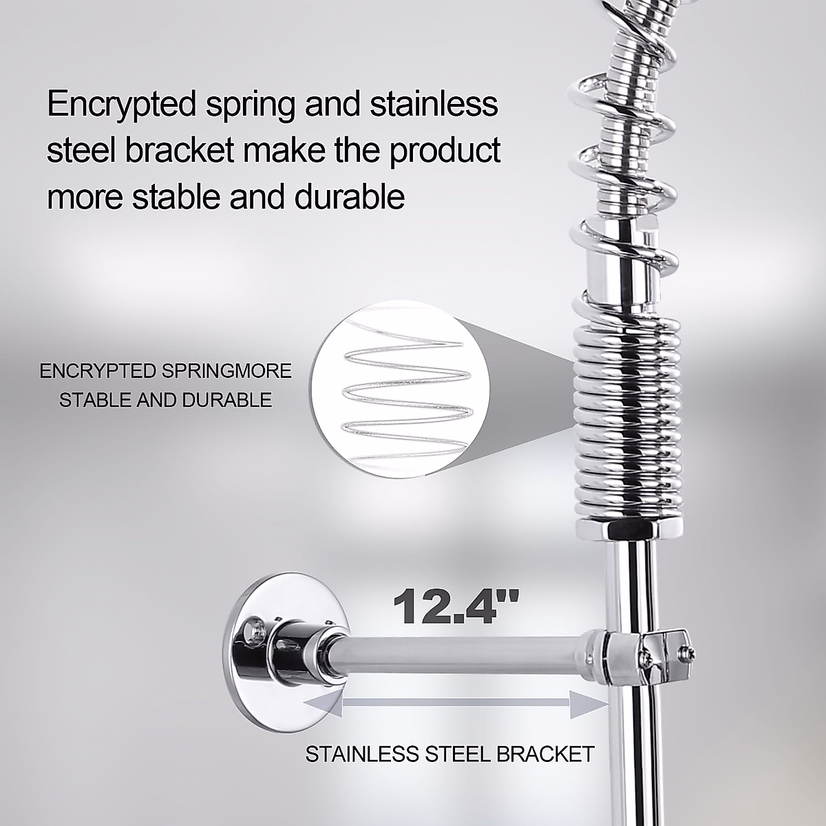 iVIGA Commercial Kitchen Faucet Deck Mount with Pre-Rinse Sprayer 21" Height Kitchen Sink Faucet 8 Inch Center with 10" Add-on Swing Spout Faucet & Coiled Spring Pull Down Spray