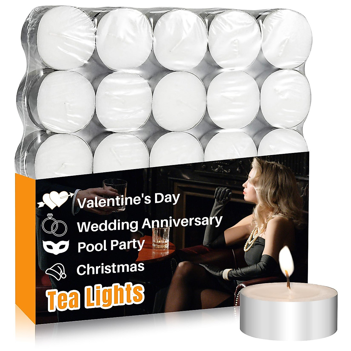 Tealight Candles Bulk - Tea Candles Tea Lights Candles Tea Tree Lights Mini Votive Candle with Cotton Wick for Home,Pool,Shabbat,Wedding,Emergencies,Christmas (25)