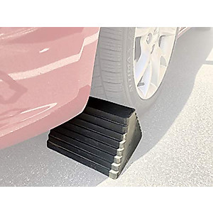 MAXXHAUL 80681-10'X8'X6' Heavy Duty Rubber Wheel Chock with Eyebolt, 2 Pack