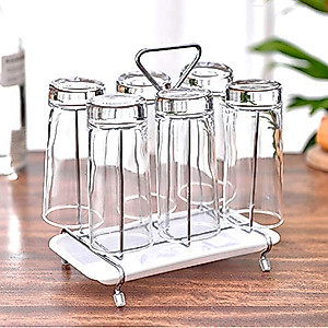 Hemoton Iron Glass Cups Draining Holder Coffee Mugs Hanging Stand Rack Drying Shelf Kitchen Organizer