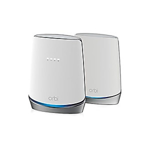 Netgear Orbi Wi-Fi 6 IEEE 802.11ax Ethernet Wireless Router - Tri Band - 2.40 GHz ISM Band - 5 GHz UNII Band - 6 x Antenna(6 x Internal) - 525 MB/s Wireless Speed - 4 x Network Port - (Renewed)