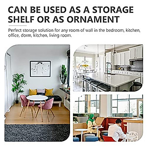 DOITOOL Wall Mounted Floating Shelves Rustic Storage Shelf Spice Rack Shelf Sundries Organizer with Butterfly Figurine for Bathroom Bedroom Living Room Kitchen Golden