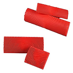 4 Pcs Wood Grain Tool, Wood Graining Painting Tool, Texture Pattern with Handle Roller Rubber Empaistic Graining Tool Paint Look Like Wood for DIY Wall Room Art Decoration