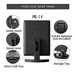 WEILY Lighted Vanity Makeup Mirror 1x/2x/3x Magnification Trifold with 36 LED Lights Touch Screen and USB Charging, 180 Degree Adjustable Stand for Countertop Cosmetic Makeup Mirror(Black)