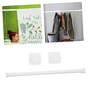 Cabilock 1 Set Telescopic Rod Nail- Free Tension Rod Drying Support Rods Curtain Spring Tension Rod Metal Hangers Heavy Duty Heavy Duty Brackets Shower Curtain Holders Bathroom Curtain Rod