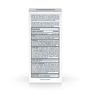 Neutrogena Healthy Defense Daily Vitamin C & Vitamin E Face Moisturizer, Non-Greasy Anti Wrinkle Face Lotion & Neck Cream with SPF 50 Sunscreen - Vitamin C, Vitamin E, Multivitamin Complex, 1.7 fl. oz