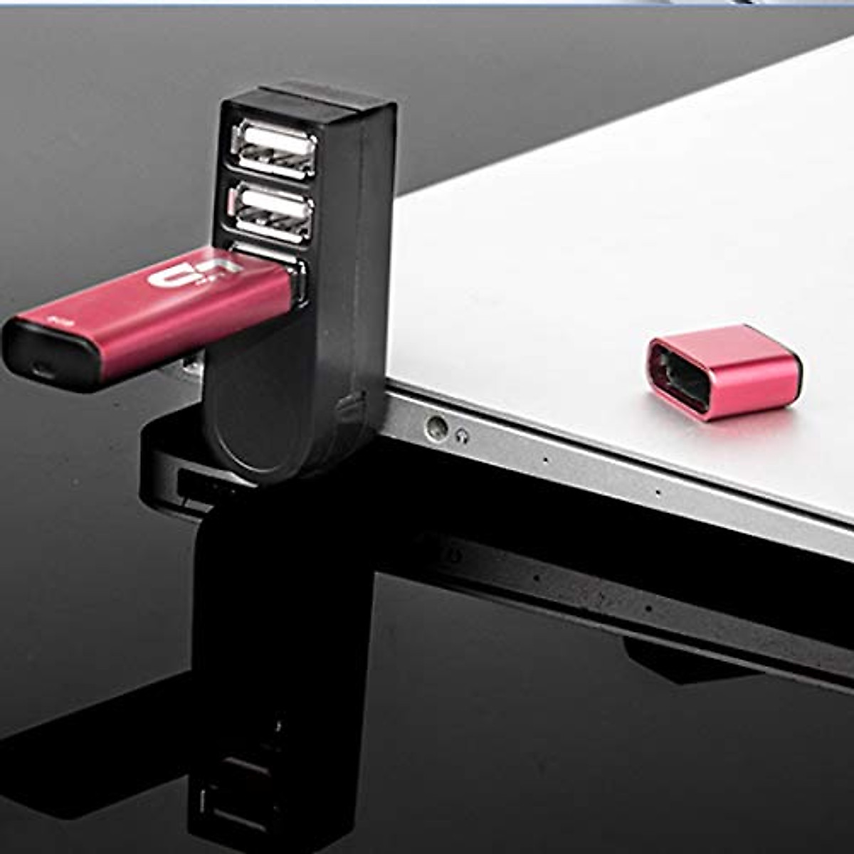 SHYPT 1pc High Speed USB 2.0/3.0 HUB Multi USB Splitter 4 Port Expander Multiple USB Expander Computer Accessories for Laptop PC (Color : Black)